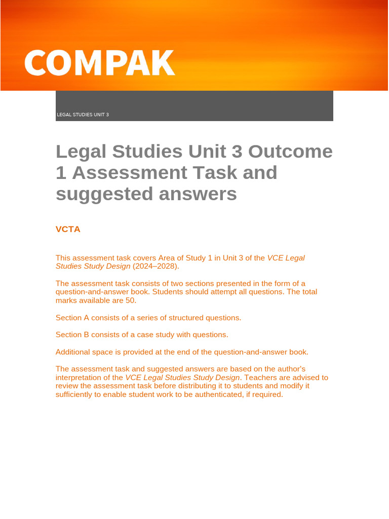 Unit 3 Legal Studies Assessment Task | PDF | Plea Bargain | Plea