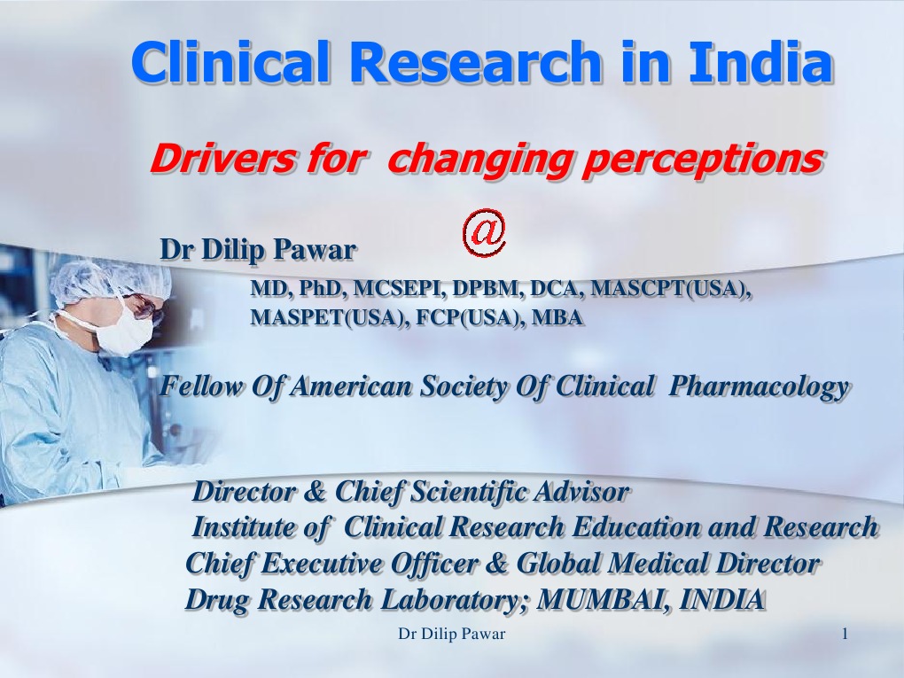 DR Dilip Pawar - Clinical Research in India | PDF | Clinical Trial ...