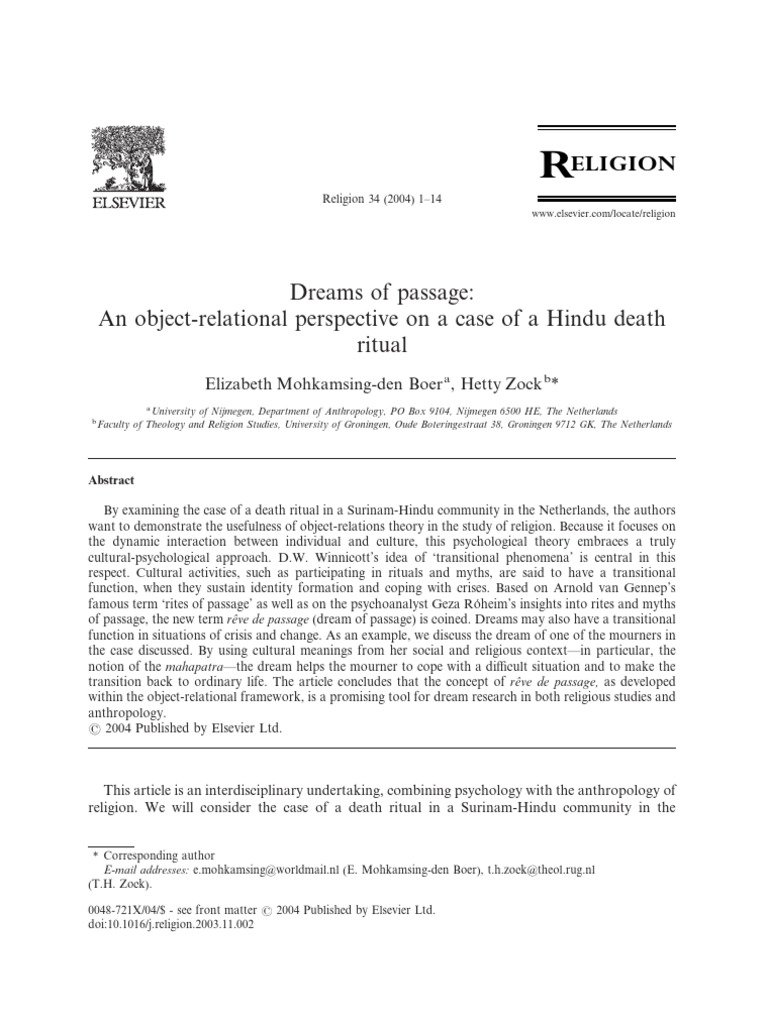 Hindu Death Rituals and Dreams Explained | PDF | Rituals | Psychoanalysis