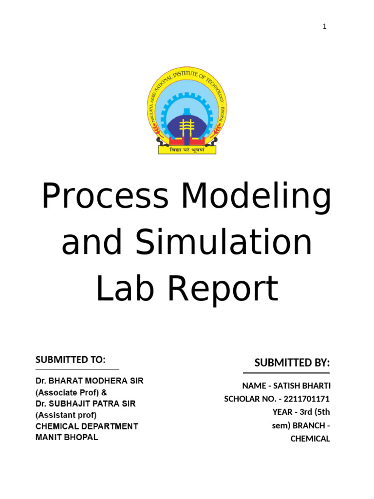 Process Modeling and Simulation Lab Report | PDF | Distillation | Heat Exchanger
