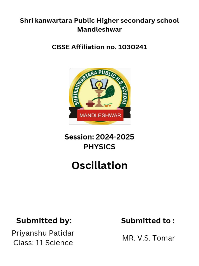 Oscillation project _20250112_175637_0000 | PDF | Oscillation | Physics