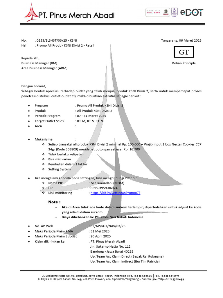 Surkom - 0253 - Promo All Produk Ksni Divisi 2 Minimal Transaksi Rp ...