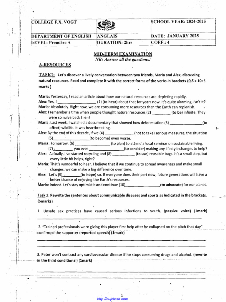 OBC Cameroon 2025 Exam Overview | PDF