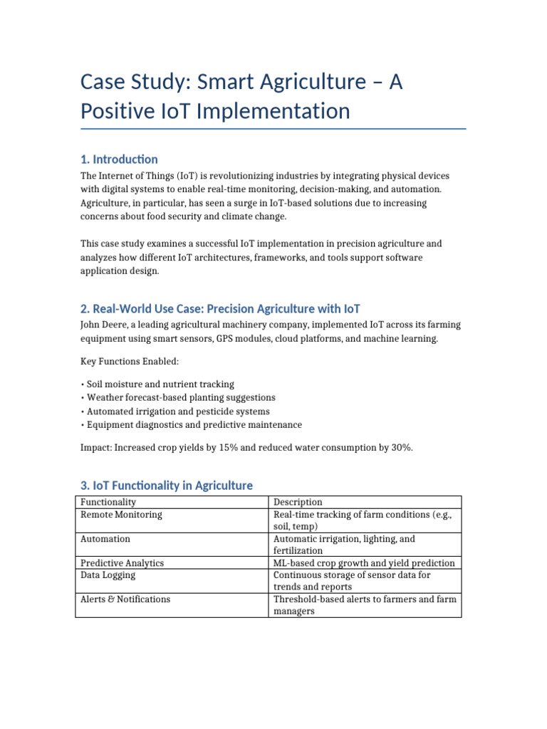 IoT_Case_Study_Smart_Agriculture | PDF | Internet Of Things | Agriculture