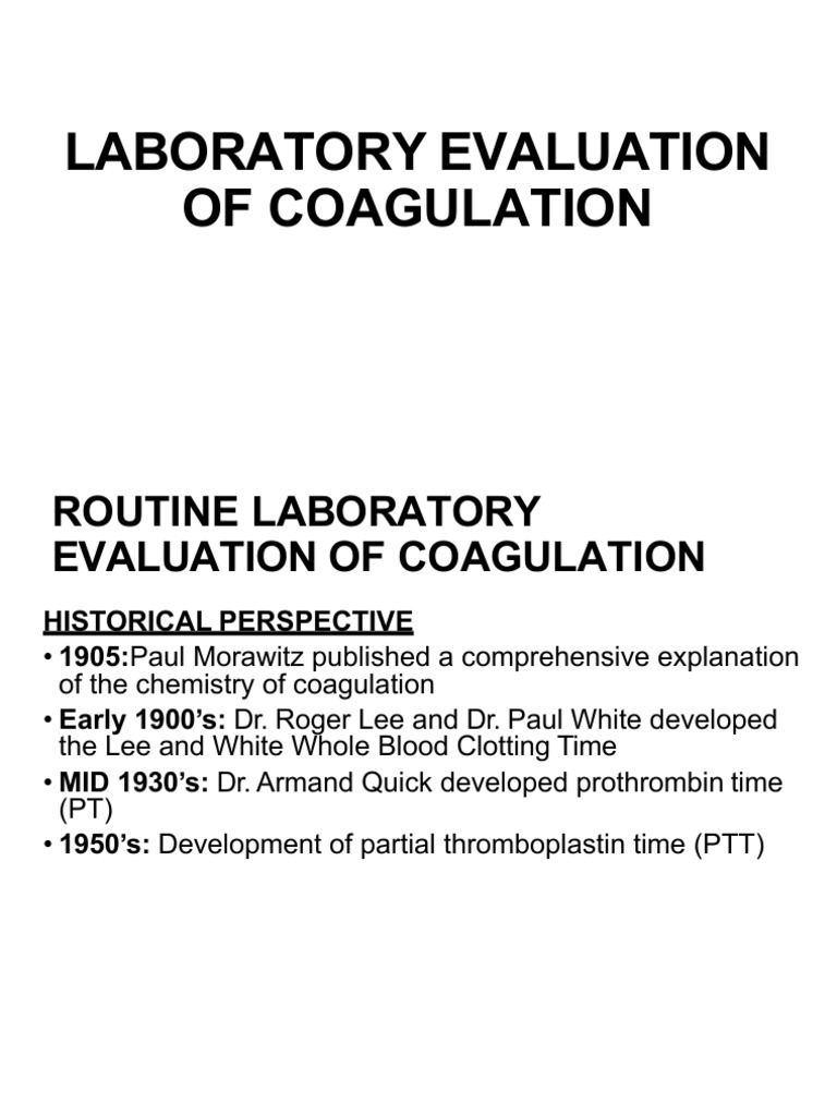 Coagulation Testing Methods Overview | PDF | Coagulation | Blood Proteins