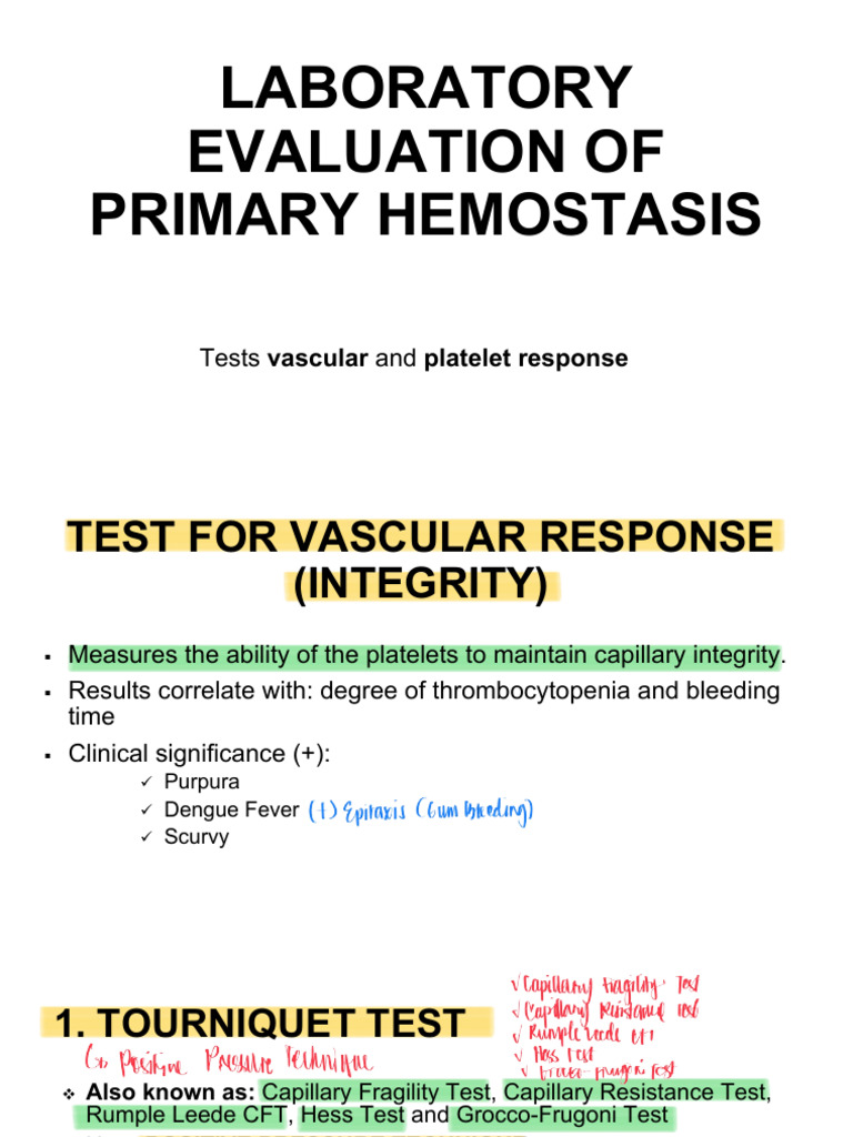 08_HEMA 2_Laboratory Evaluation of Primary Hemostais | PDF | Platelet ...