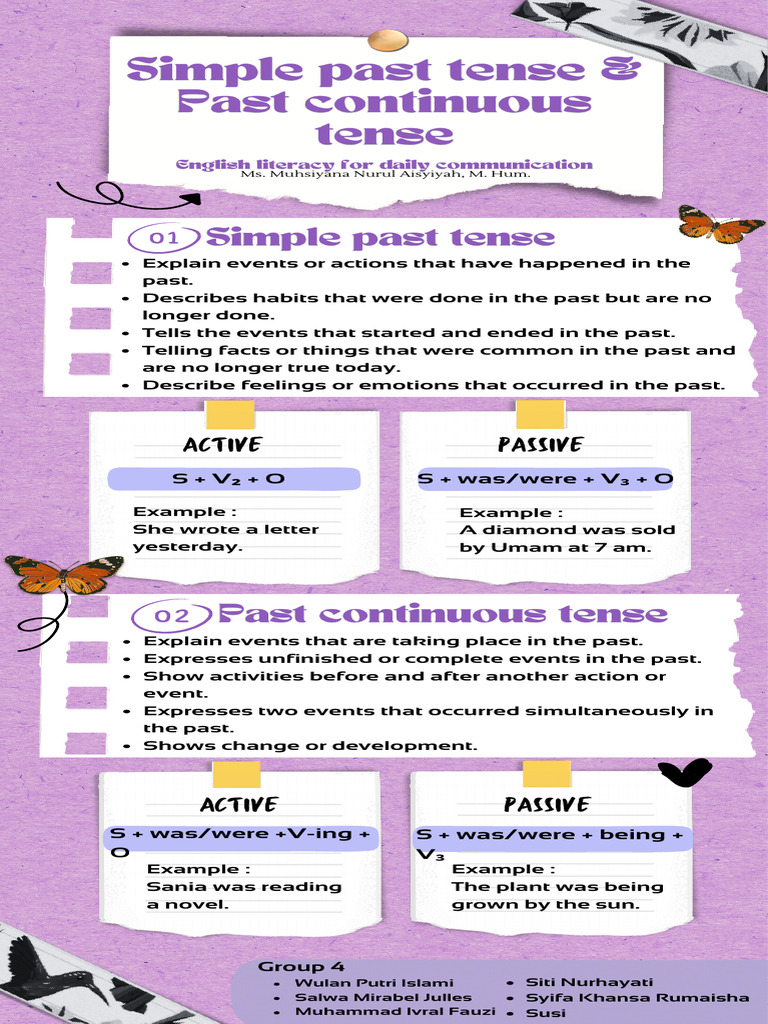 Group 4 Simple Past Tense and Past Continuous Tense | PDF