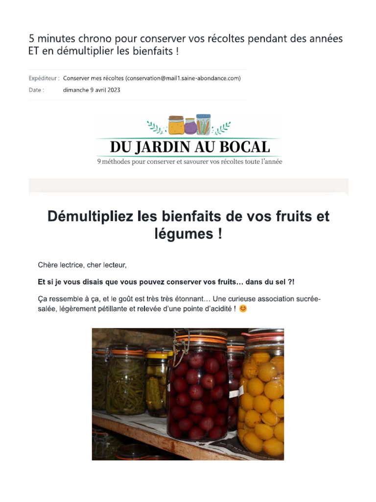 5 Minutes Chrono Pour Conserver Vos Récoltes Pendant Des Années ET en ...