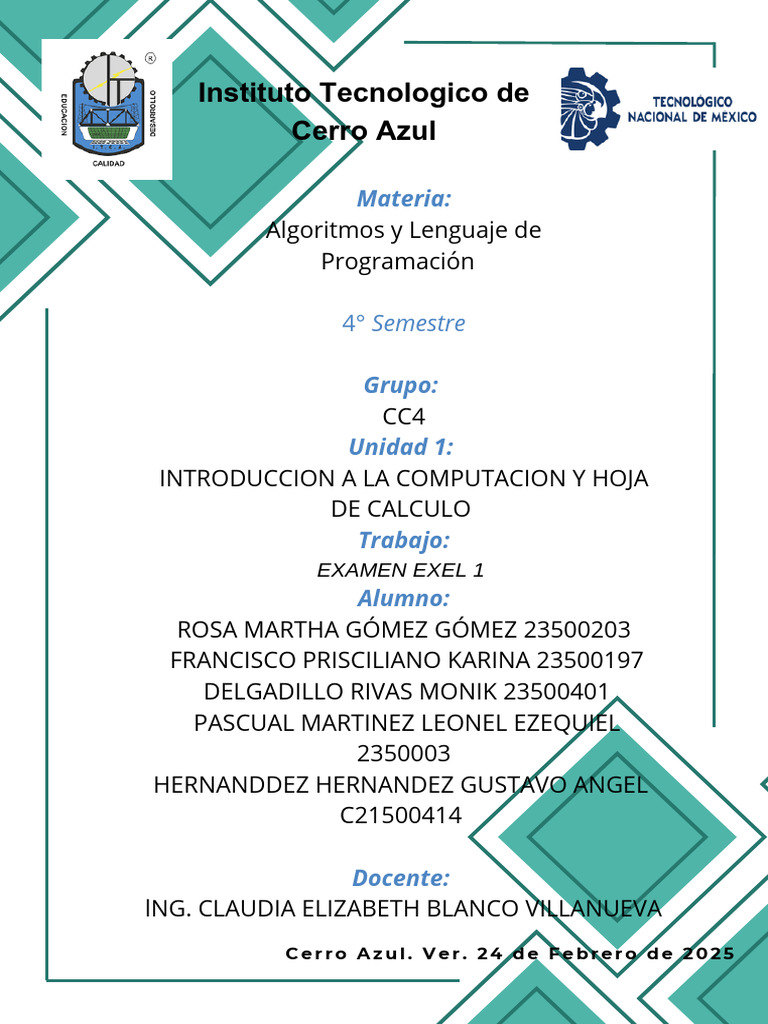 Hoja de Presentacion de Alg y Leng - 20250224 - 100951 - 0000 | PDF