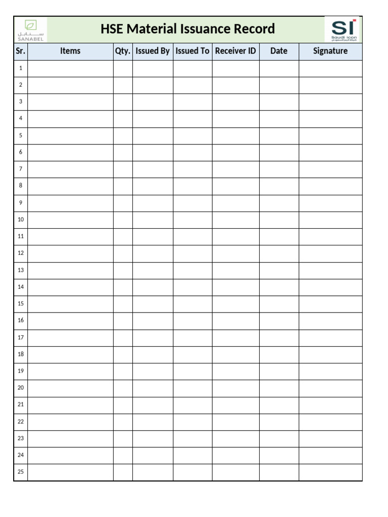 HS EMaterial Issuance Record | PDF