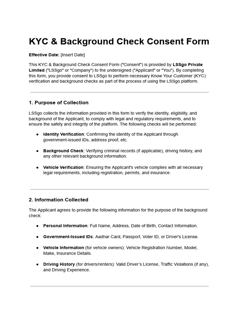Kyc and Background Check | PDF | Background Check | Identity Document