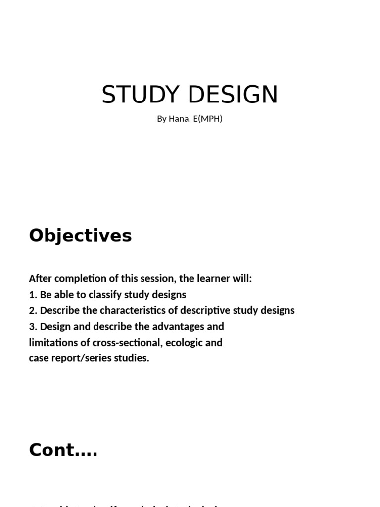 PH Research Study Design | PDF | Cohort Study | Clinical Trial