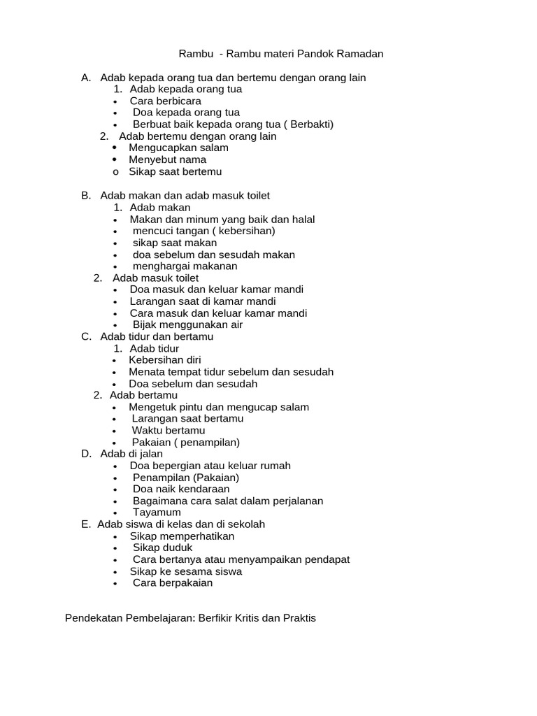 Rambu-Rambu Materi | PDF