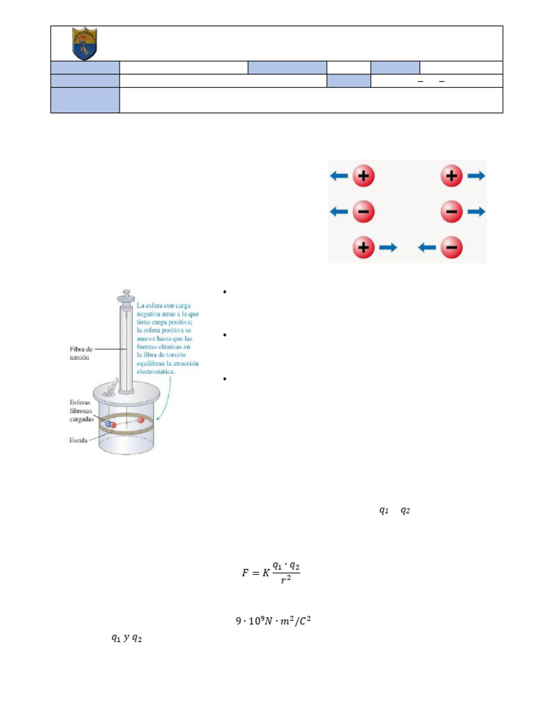Fuerza Electrostática: Ley de Coulomb y Ejemplos | PDF | Electrostática ...