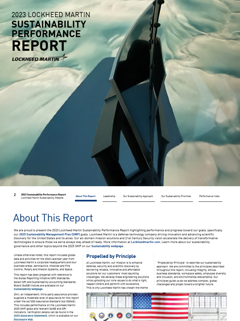 Lockheed Martin 2023 Sustainability Performance Report | PDF ...