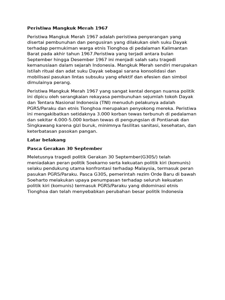 Peristiwa Mangkuk Merah 1967 | PDF