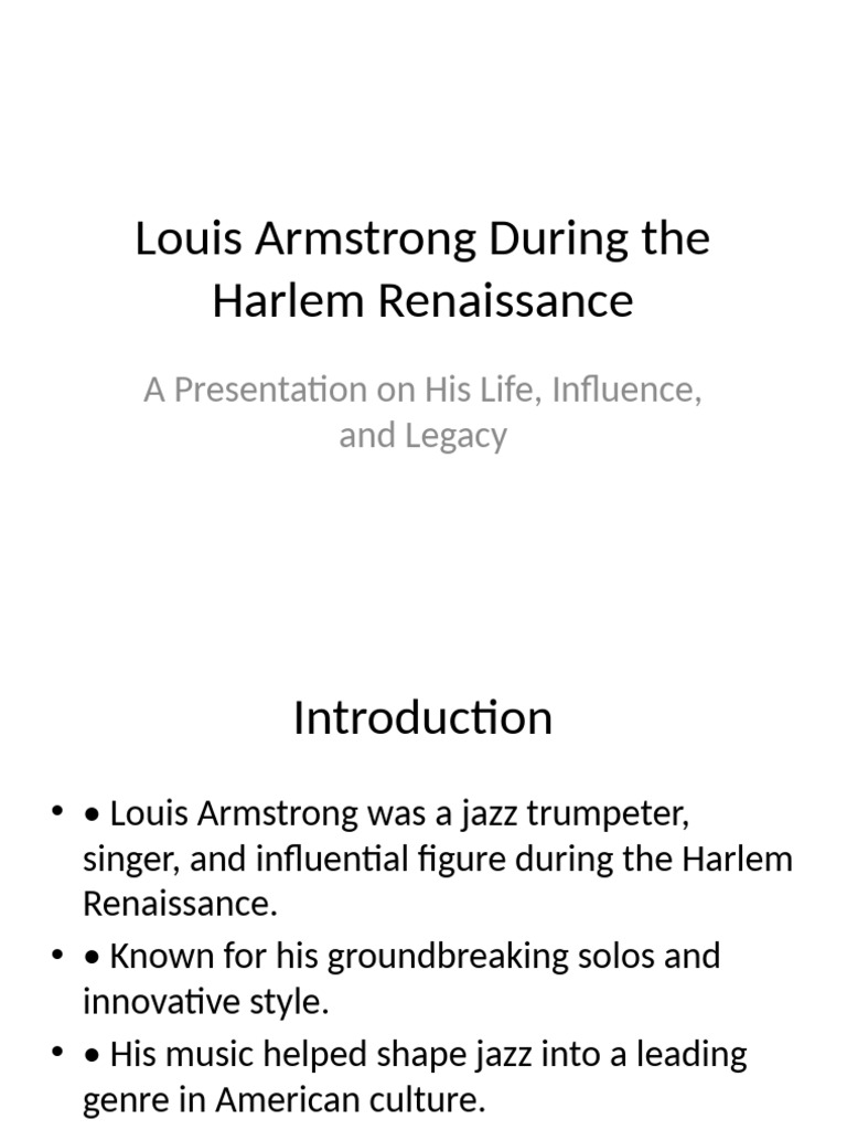 Louis Armstrong's Jazz Legacy | PDF