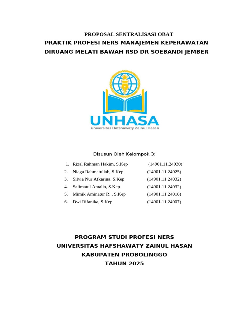 proposal sentralisasi obat melati | PDF