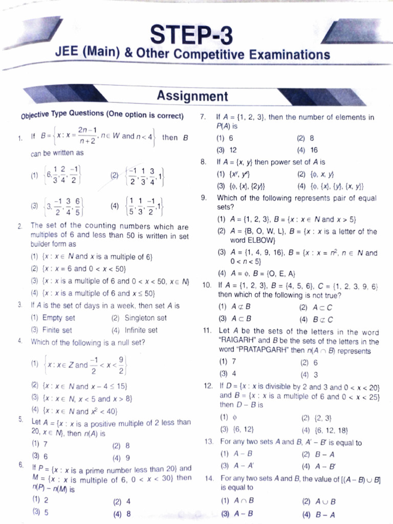 Aakash Maths Practice Papers | PDF | Set (Mathematics) | Mathematics