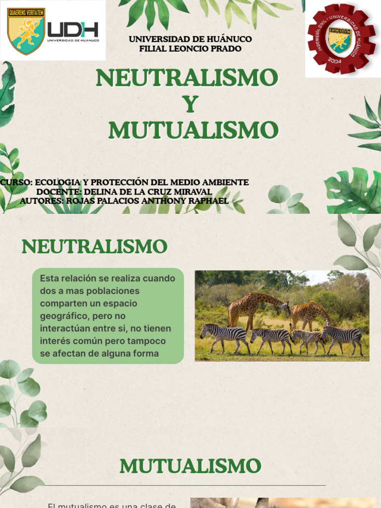 Neutralismo y Mutualismo Anthony Rojas | PDF