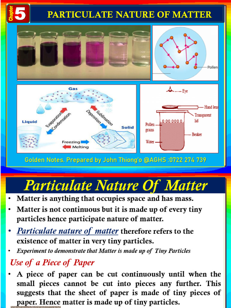 Particulate Nature of Matter | PDF | Gases | Diffusion
