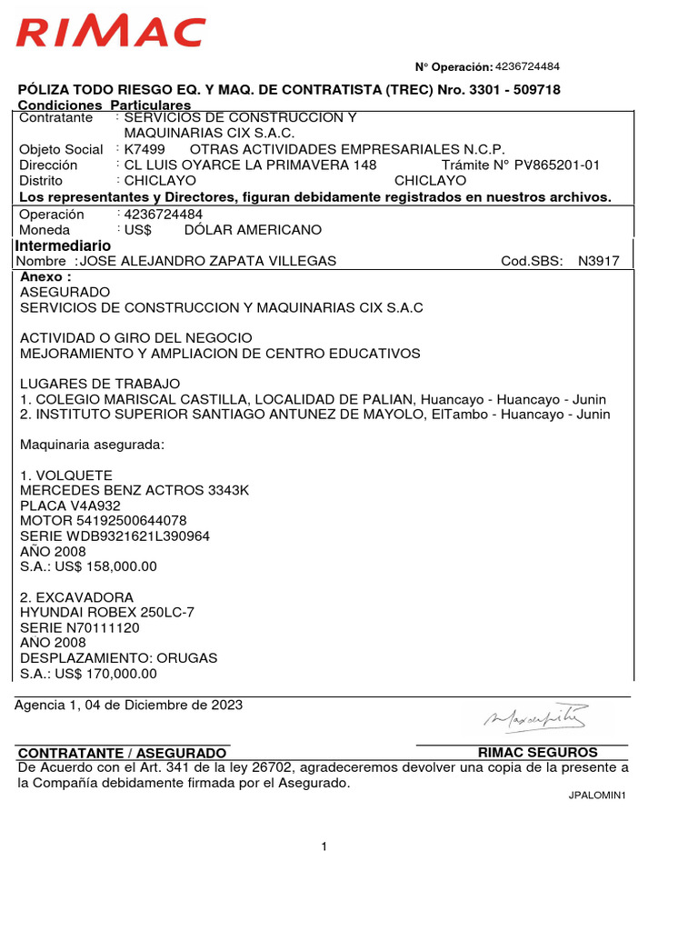 TREC | PDF | Póliza de seguros | Seguro