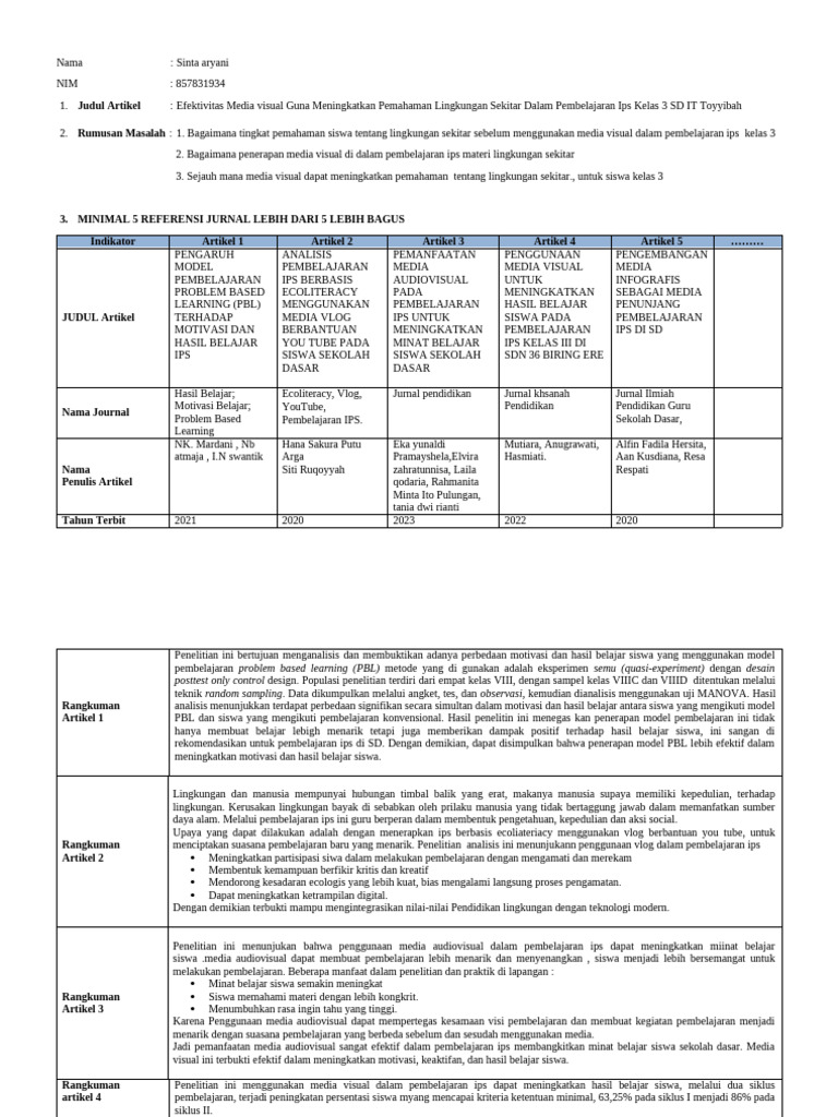 FORMAT TUGAS 1 (1) .Docx Sinta | PDF