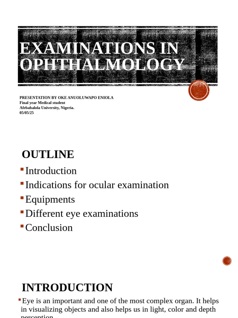 Examinations in Opthalmology | PDF | Visual Acuity | Human Eye