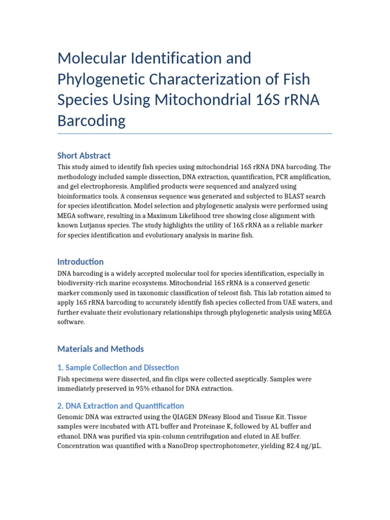 Complete_Lab_Rotation_Report_16SrRNA (1) | PDF | Dna Sequencing ...