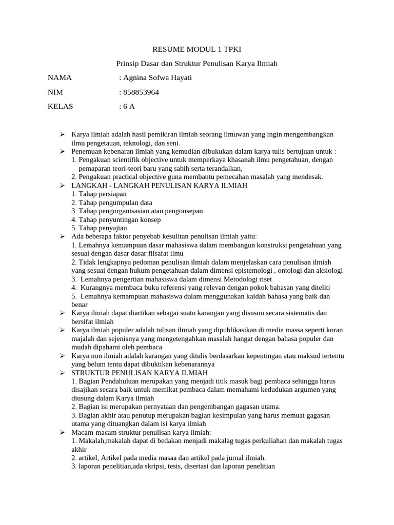 Resume Modul 1 Tpki | PDF