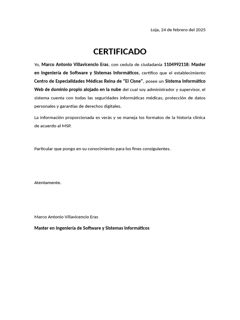 Certifica Do | PDF