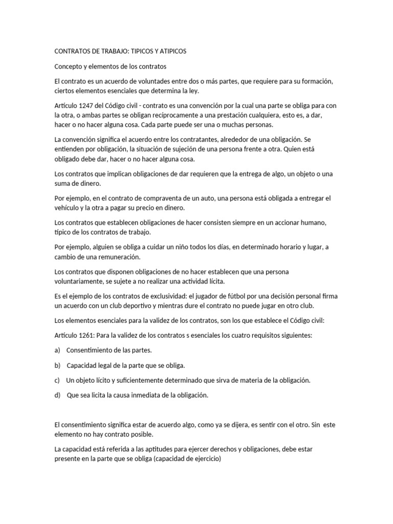 1.2 Contrato de Trabajo Tipico y Atipico | PDF | Derecho laboral | Business
