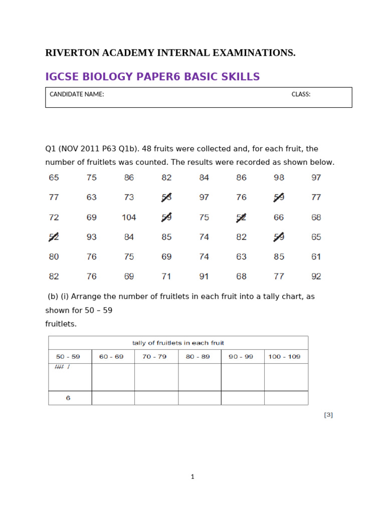 f4 Biology p6 Summary Questions | PDF | Catalase | Breads