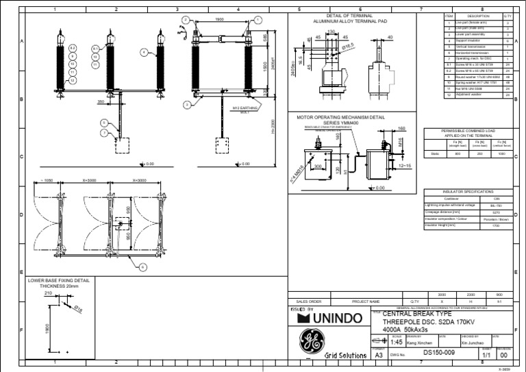 Central Break Type Threepole DSC 170KV | PDF | Insulator (Electricity ...