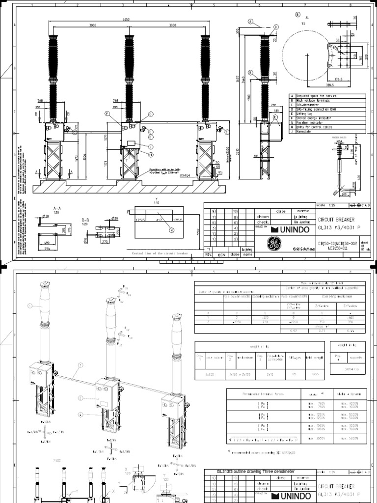 Layout CB 150kv Type Gl313 - Line Bay | PDF