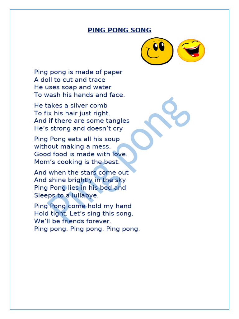 Ping Pong Song | PDF