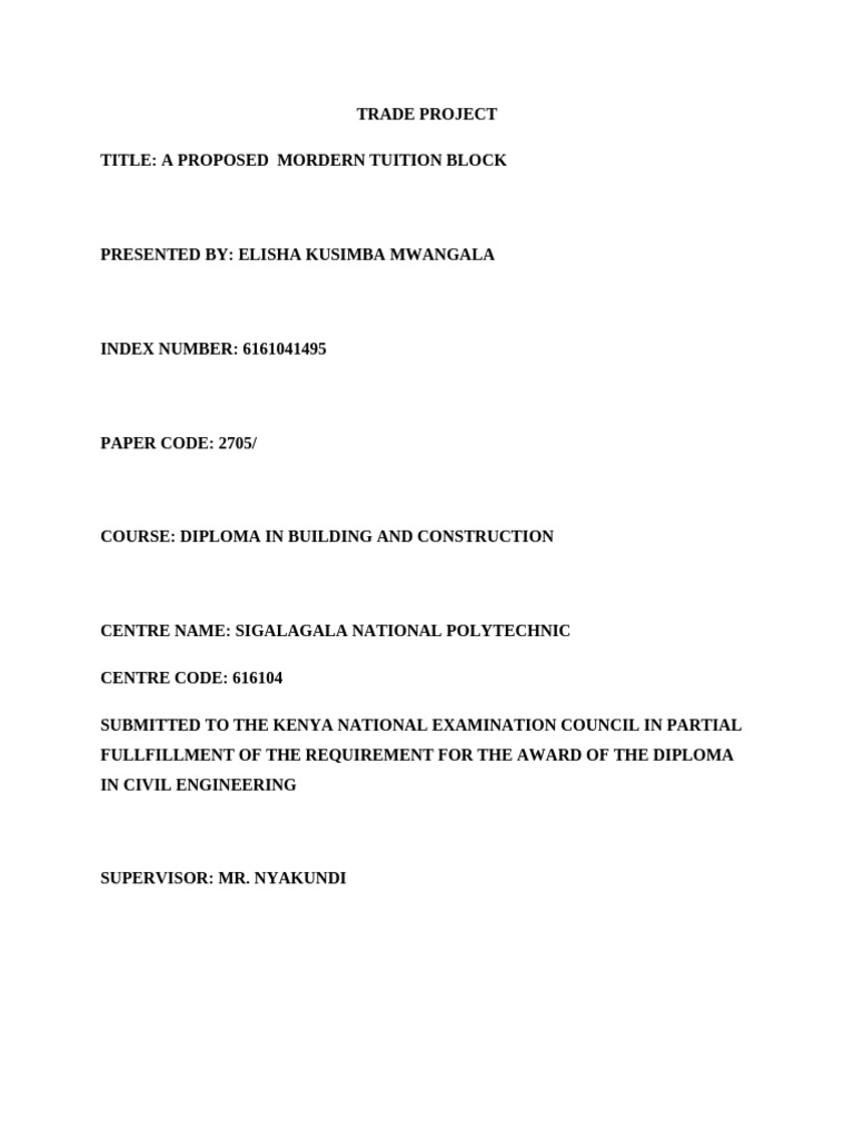 A Proposed Mordern Tuition Block | PDF | Stairs | Foundation (Engineering)