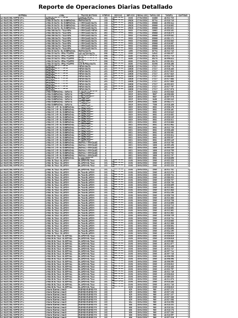 Amt Reporte Op Diaria Detalle (14) | PDF