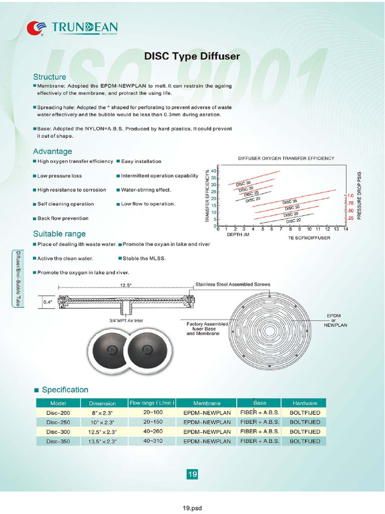 Trundean Diffuser Catalog (Fine Bubble) - 1 | PDF
