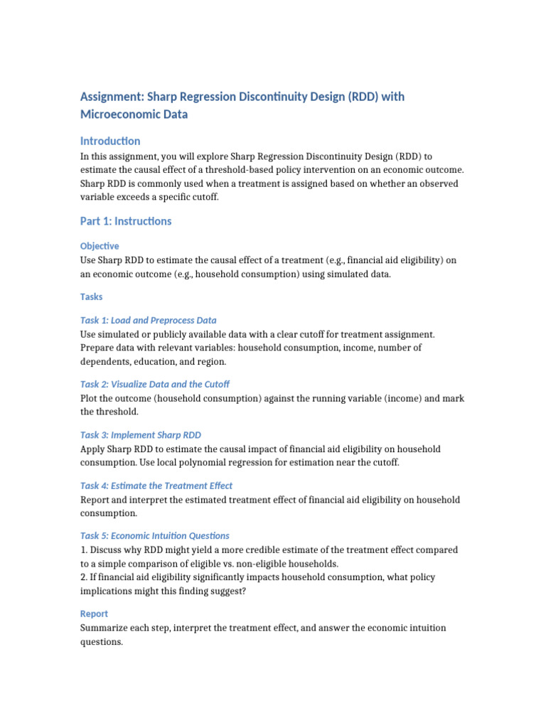 ECON4040_Sharp_RDD_Assignment | PDF | Applied Mathematics