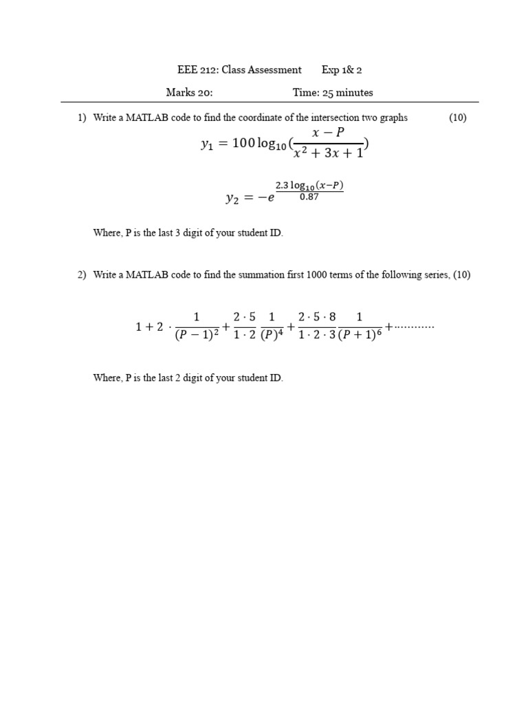 Exp 1,2 Assessment - A2 + B1 | PDF