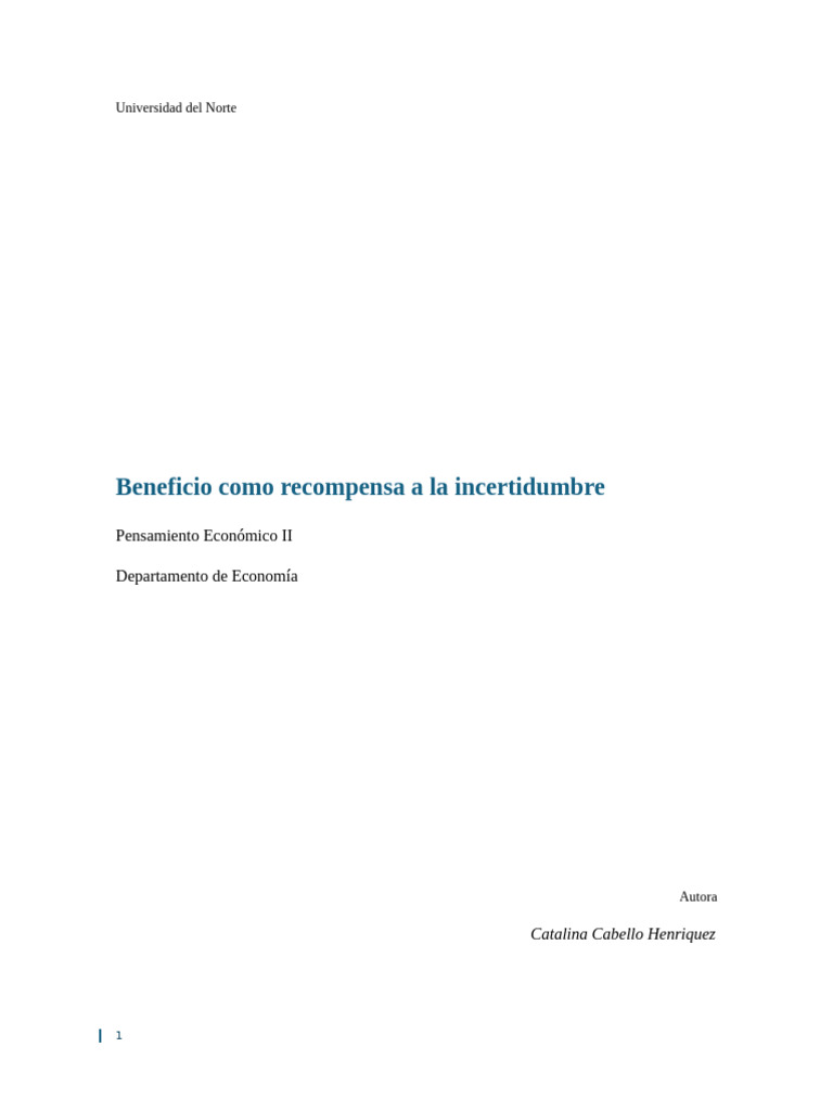 Frank H. Knight | PDF | Riesgo | Incertidumbre