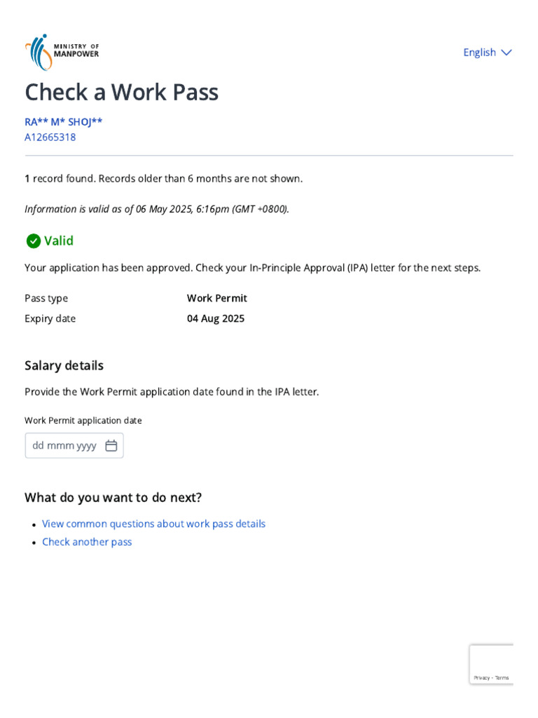 Work Permit IPA Check Instructions | PDF