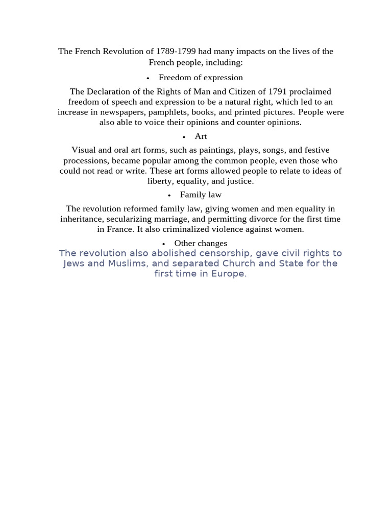 The French Revolution of 1789 | PDF