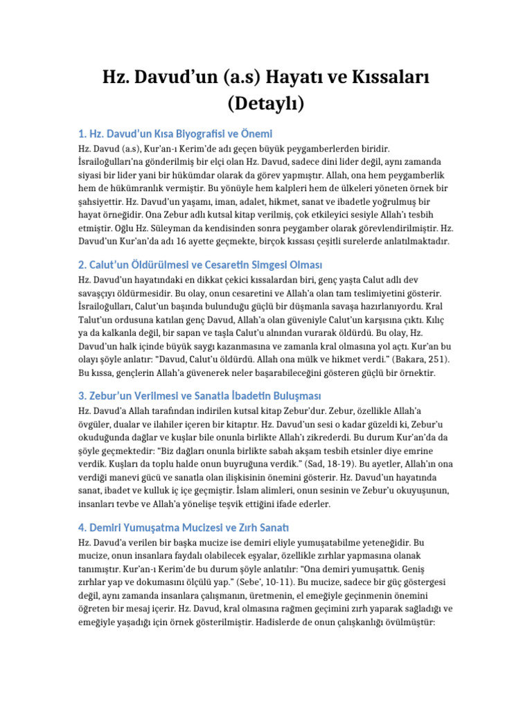 HZ Davud Uzun Detayli | PDF