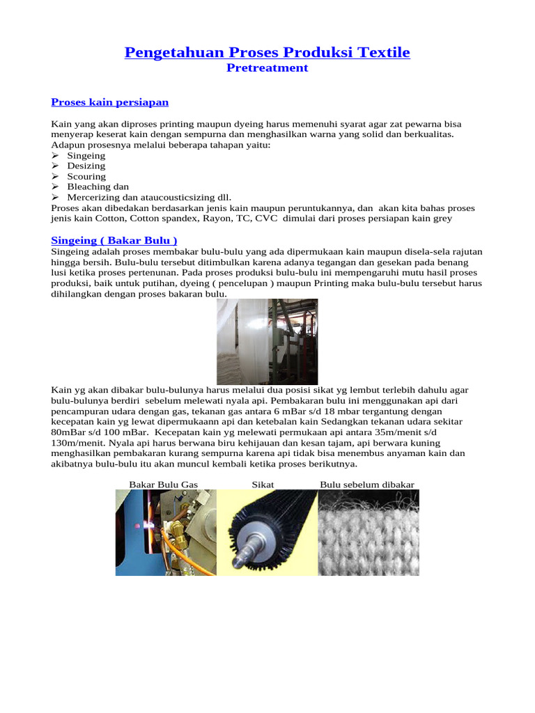 Pengetahuan Proses Produksi Textile | PDF