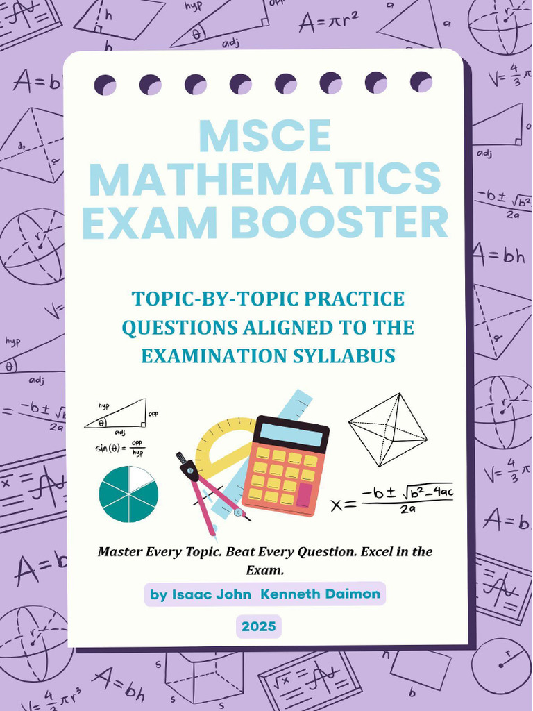 MSCE Mathematics Exam Booster 2025 | PDF | Circle | Trigonometry