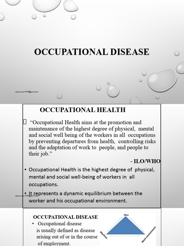 Occupational Disease | PDF | Occupational Safety And Health | Toxicity
