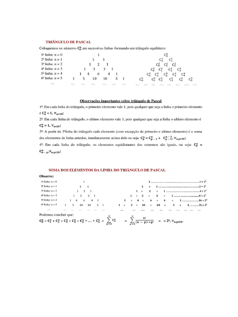 Triangulo de Pascal | PDF