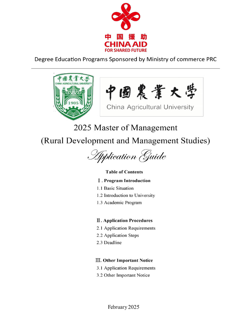 34-2025 Master Program in Rural Development and Management Studies ...